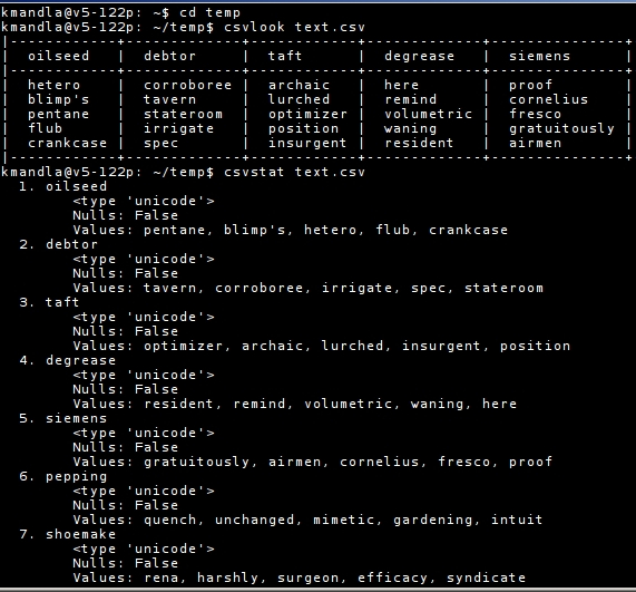 Csvkit CLIpedia